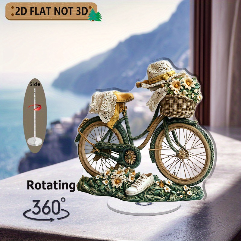 [2D flat] 1PC Rotating acrylic tabletop ornament featuring vintage ...