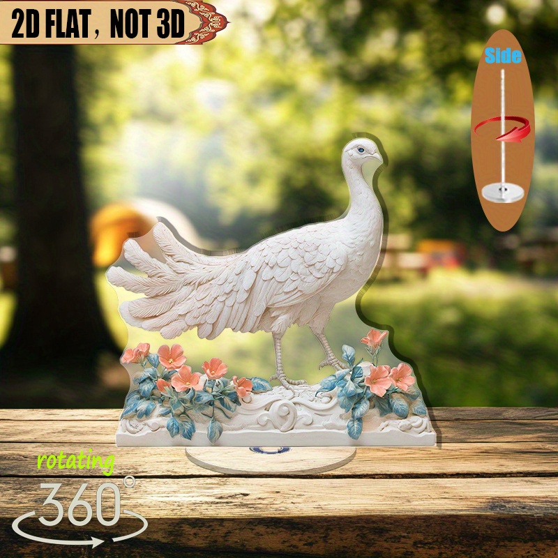 [2D flat] 1PC Rotating acrylic tabletop piece featuring an elegant ...