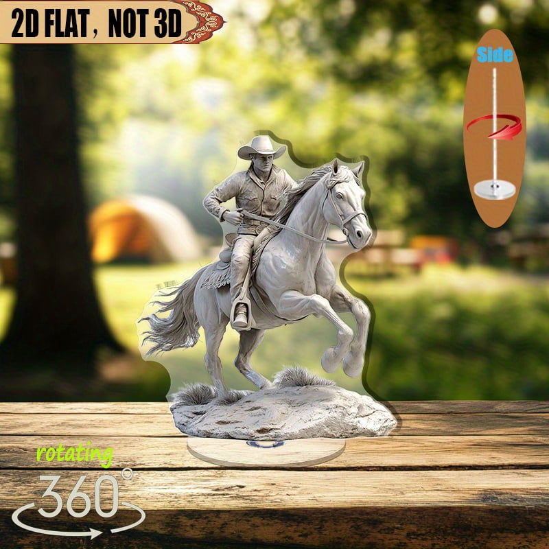 [2D flat] 1PC Rotating acrylic tabletop piece featuring a majestic ...