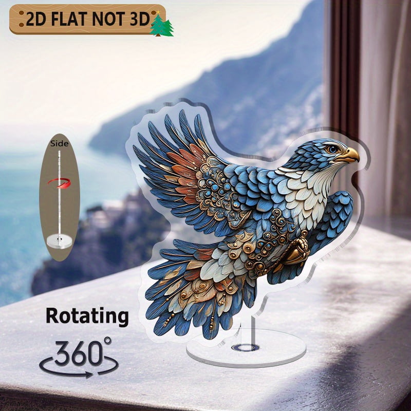 [2D flat] 1PC Rotating acrylic tabletop sculpture featuring romantic ...