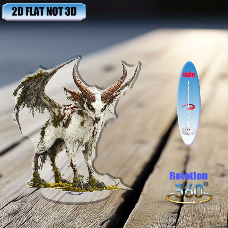[2D flat] 1PC A rotating acrylic display featuring a pale horned ...