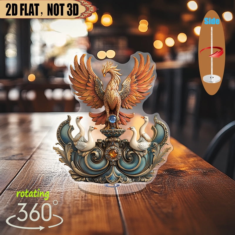 [2D flat] 1PC A stunning rotating acrylic tabletop ornament featuring a ...