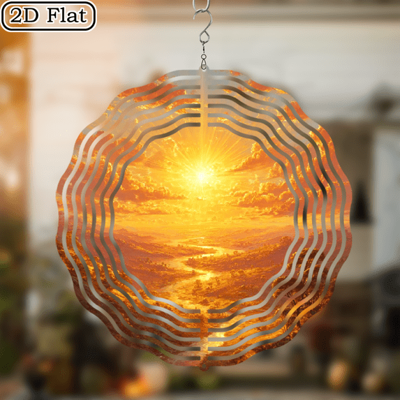 2D flat, 1pc Large 10x10 Inch Round Wind Chime - Metallic OutdoorIndoor ...