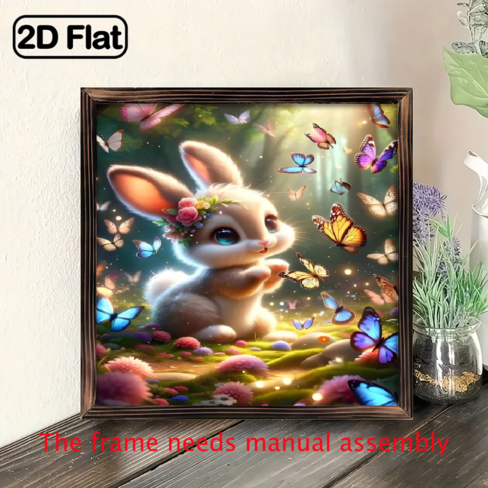 A 2D flat "Bouquet of Rabbits Dancing with Swarms of Butterflies ...