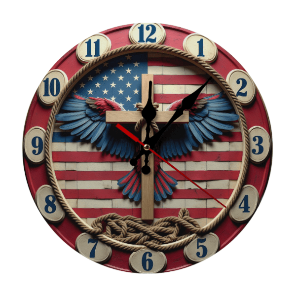 2D flat Patriotic American Flag Cross Eagle Wing 2D Noiseless Hanging ...