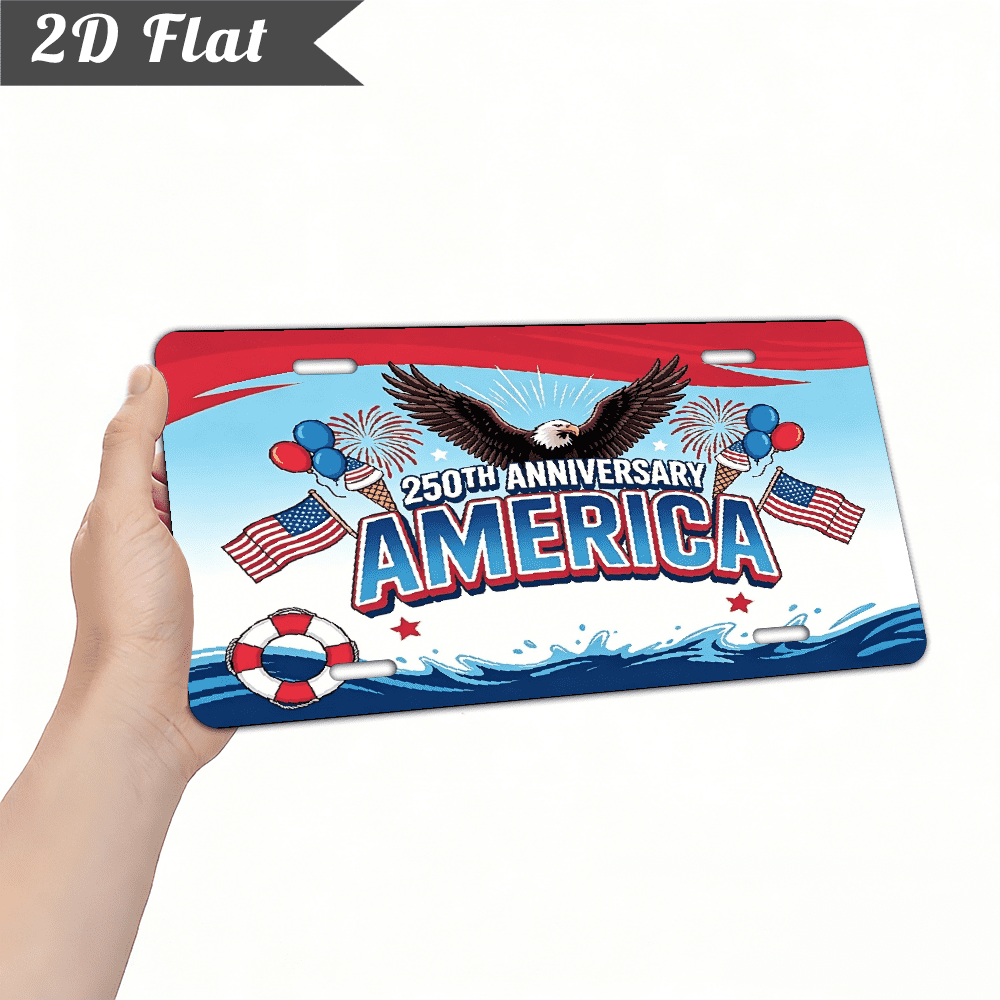 2D flat, an aluminum decorative sign, 250TH ANNIVERSARY AMERICA USA ...