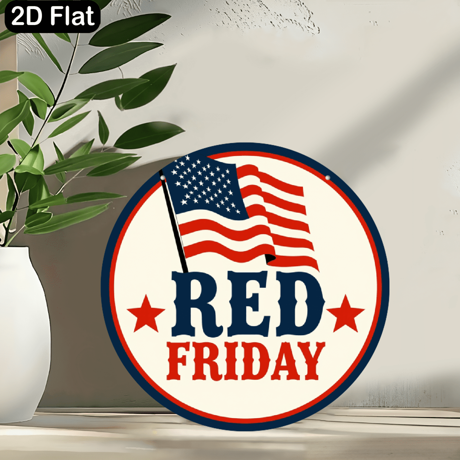 2D flat, an 8-inch wooden sign. Featuring "RED FRIDAY". Beautiful ...