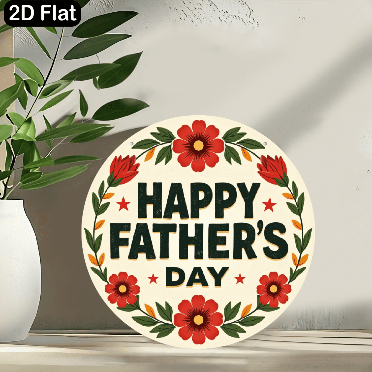 2D flat, an 8 - inch wooden sign. HAPPY FATHER'S DAY. Beautiful ...