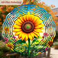 2D flat, an iron wind chime, Bright Sunflower, 360 - rotating ...