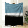 2D flat, a minimalist striped landscape pattern Flannel blanket. Soft ...