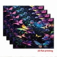 2D flat printing,4PCS Placemats, Vibrant Butterfly in Magic Forest ...