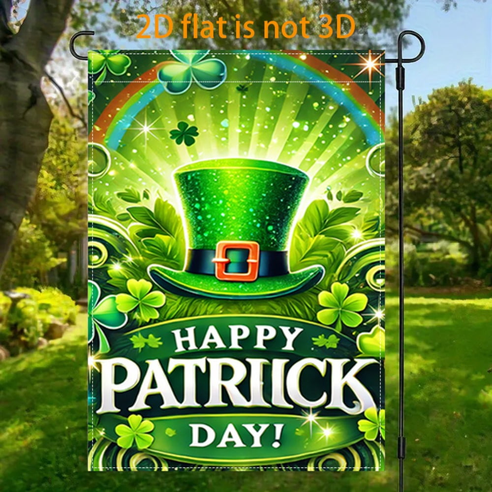 2D plane, 1 2D plane Saint Patrick's Day green hat clover-themed flag ...