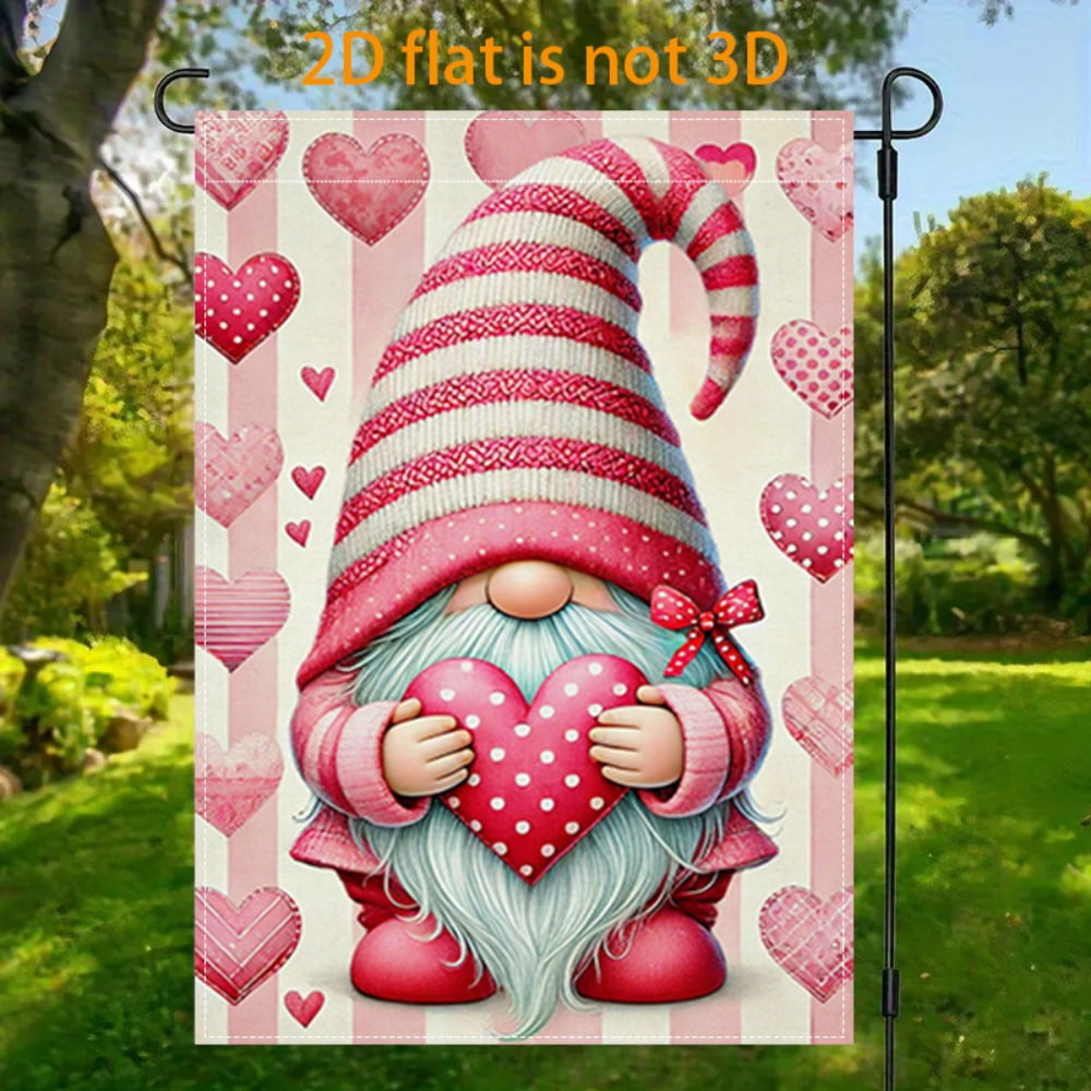 2D plane, 1 2D plane Valentine's Day dwarf heart-themed flag courtyard ...