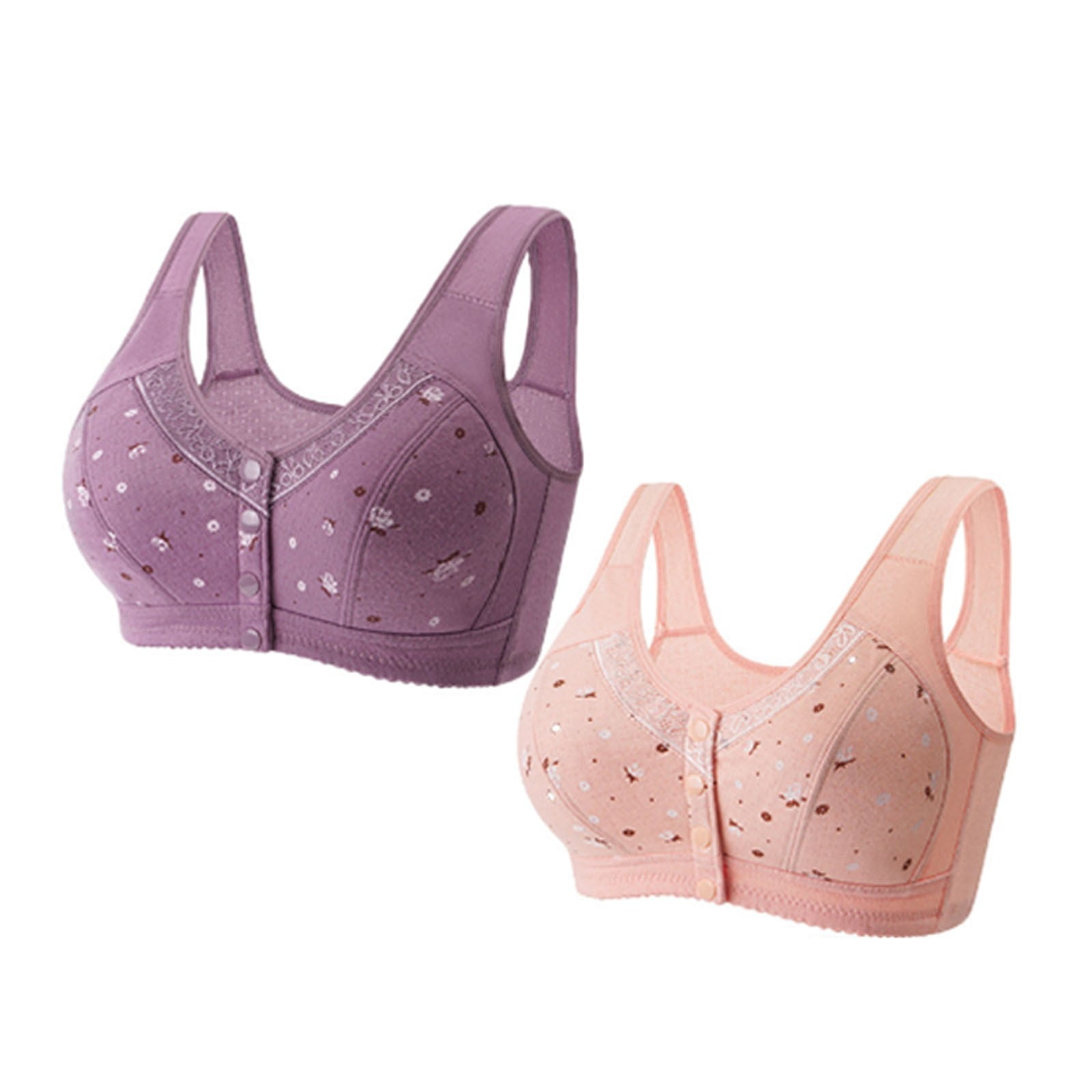 2DXuixsh 2Pc Women's Bras Push up Lace Bra Comfort Padded Lift up Front ...