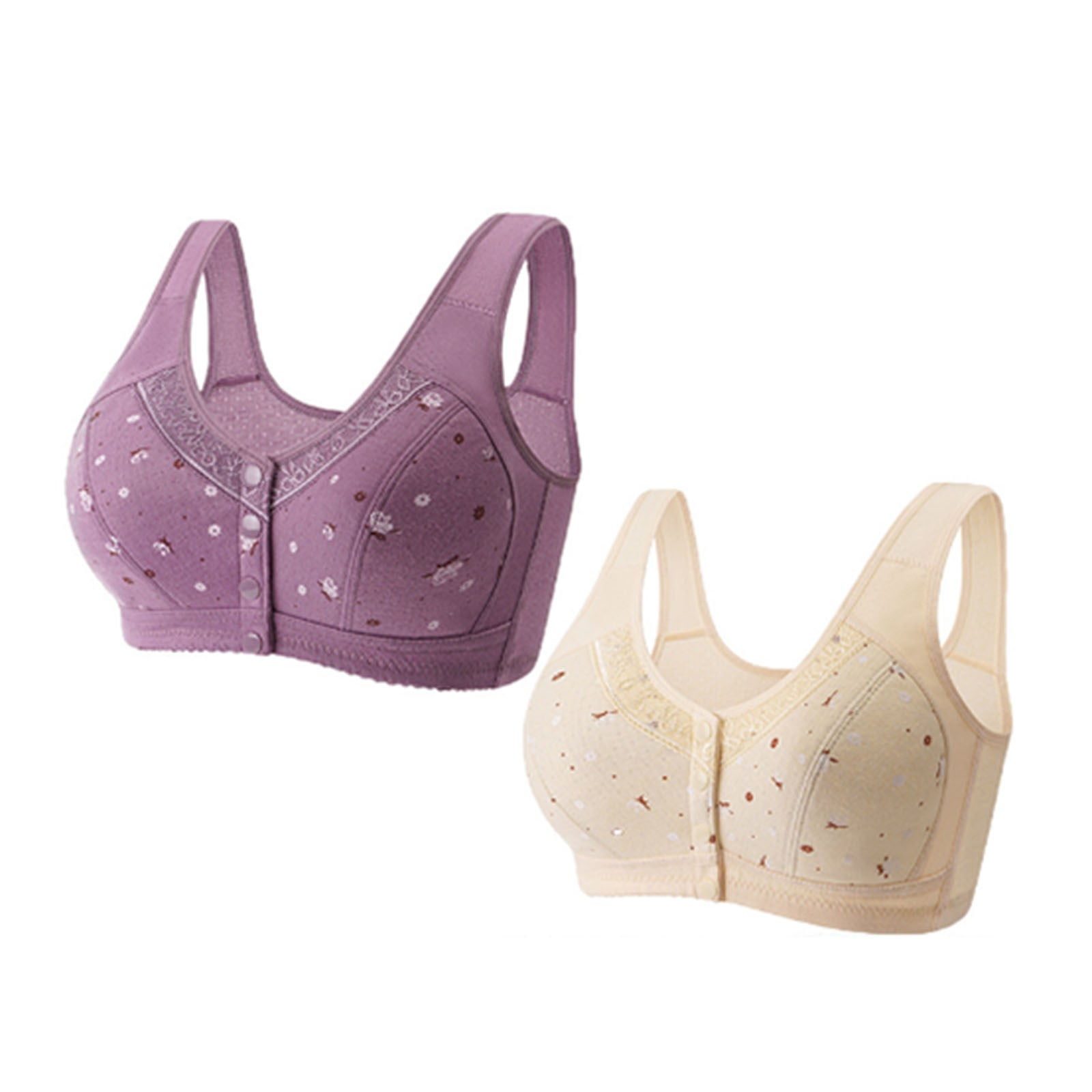 2DXuixsh 2Pc Women's Bras Push up Lace Bra Comfort Padded Lift up Front ...