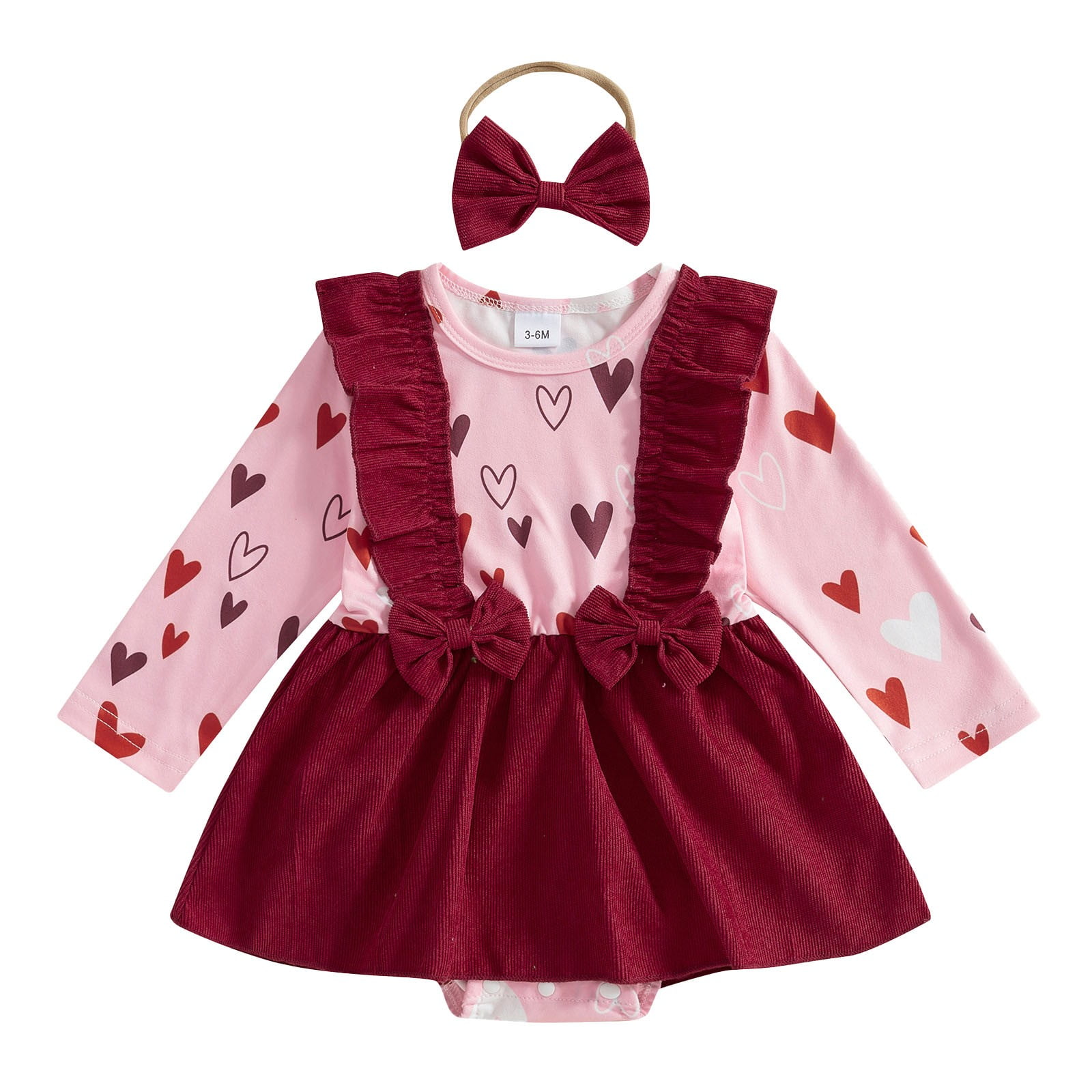 2DXuixsh Baby Girl's Jumpsuit Floral Hoodie Sweatshirt Romper Headband Outfit Sets Dress with ...