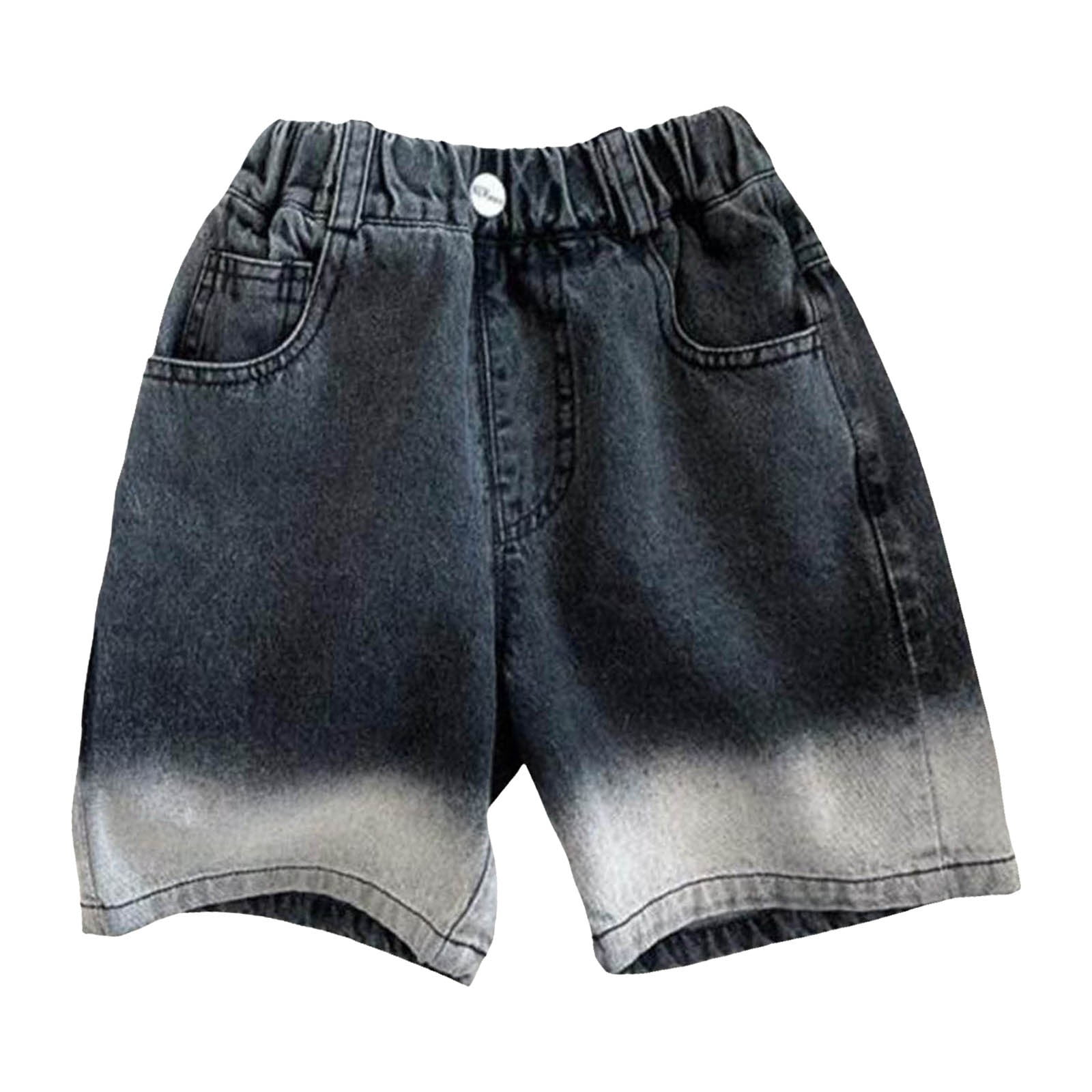 2DXuixsh Boys Denim Shorts Active Stretch Denim Shorts with Pockets ...