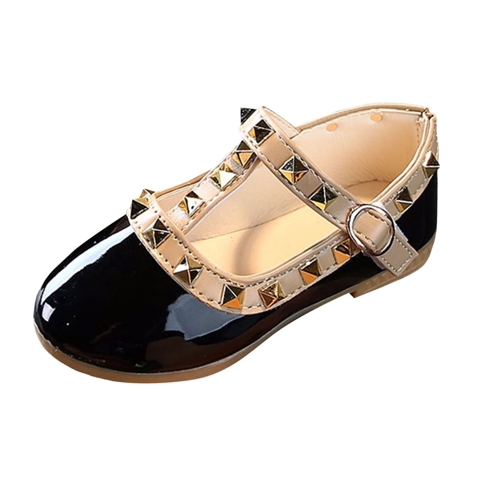 2DXuixsh Girls Dress Shoes Leather Shoes Princess Flower Low Heels ...