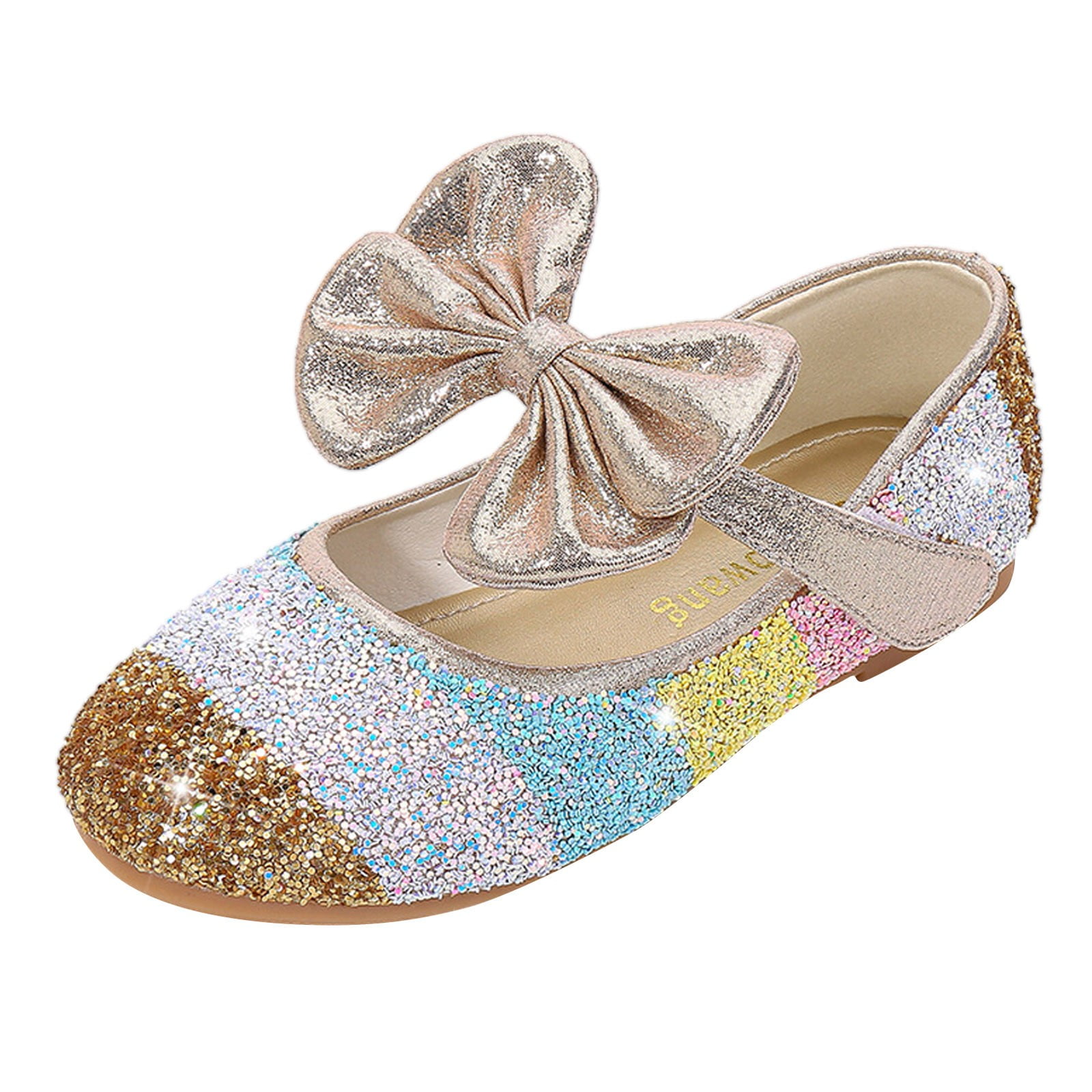 2DXuixsh Girls Dress Shoes Party Wedding Cute Toddler Sequin Bow Flower Ballet Flat Shoes Girls ...