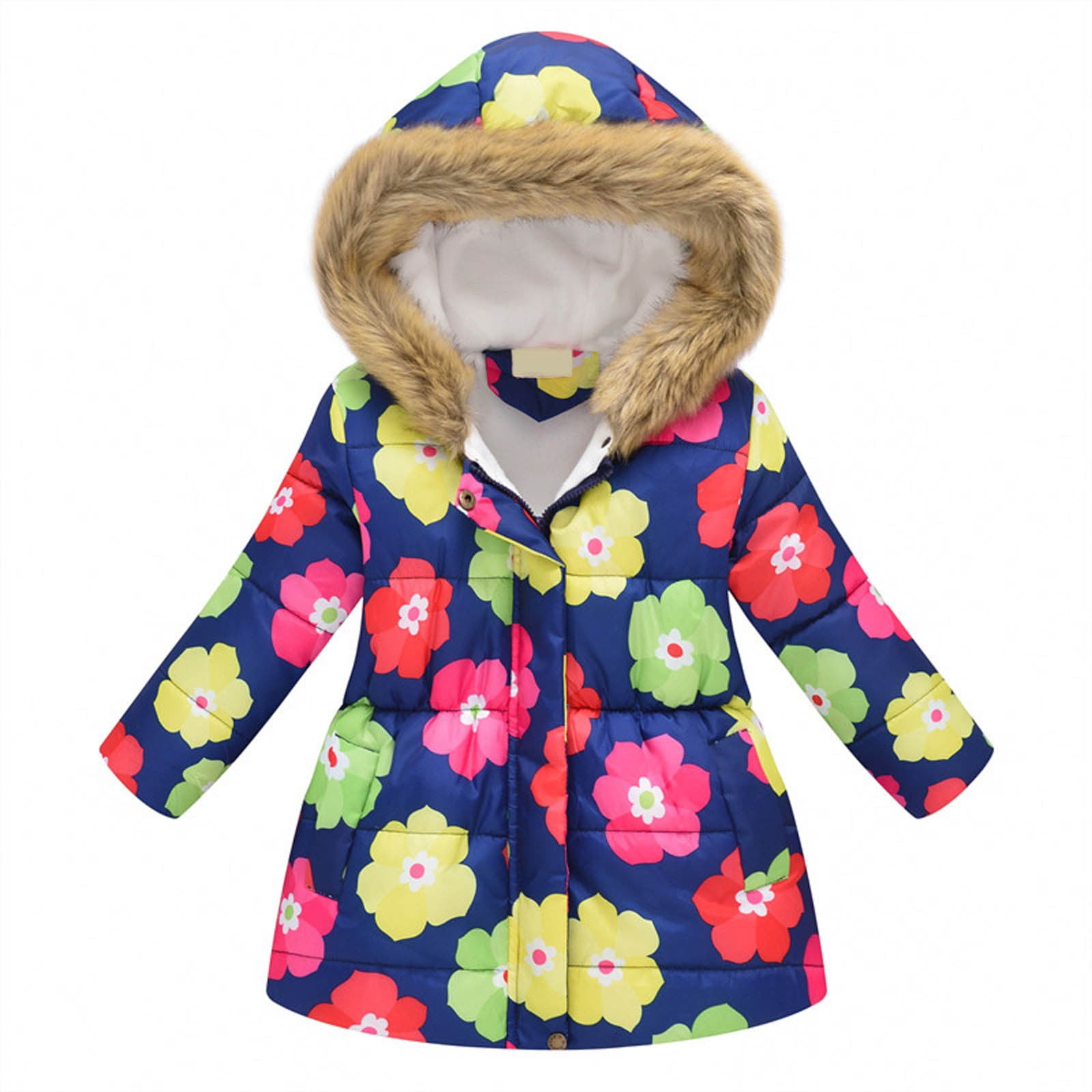 2DXuixsh Girls Jackets Toddler Baby Kids Girls Winter Thick Warm Hooded Windproof Coat Outwear ...