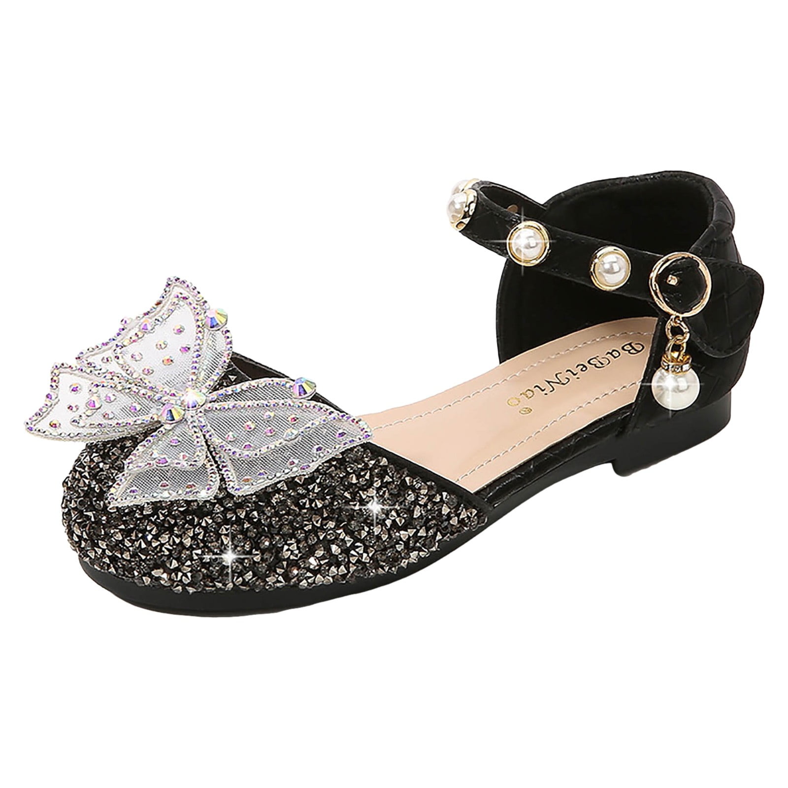 2DXuixsh Girls Sandals Princess Flower Low Heels Party Wedding Prom Footwear Cute Bow Fashion ...