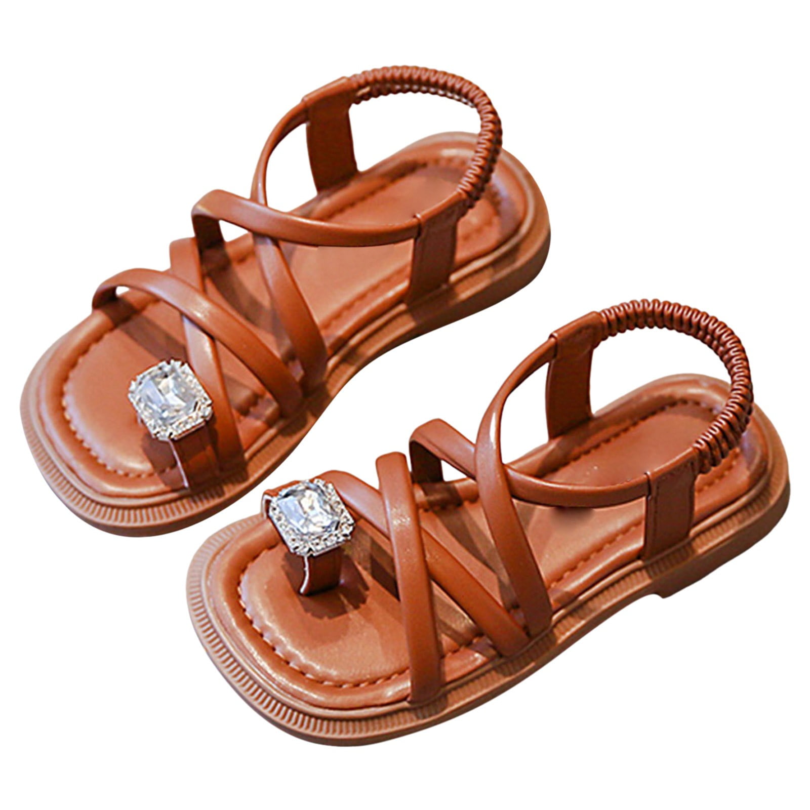 2DXuixsh Girls Sandals Soft Sole Non Slip Summer Casual Beach Shoes Bowknot Princess Dress Shoes ...