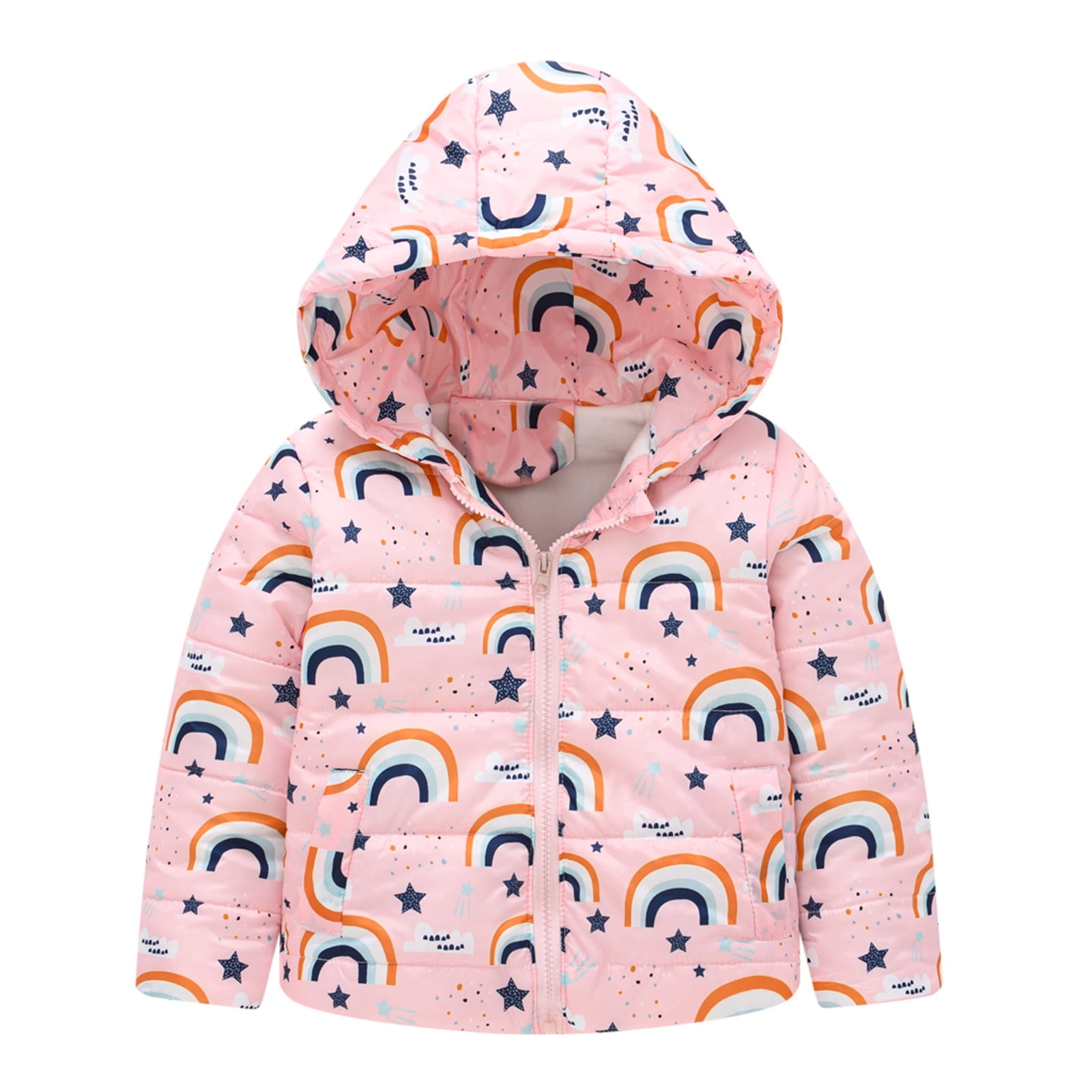 2DXuixsh Kids Jackets Girls Size 7/8 Toddler Boys Girls Winter Rainbow Cartoon Dinosaur Prints ...