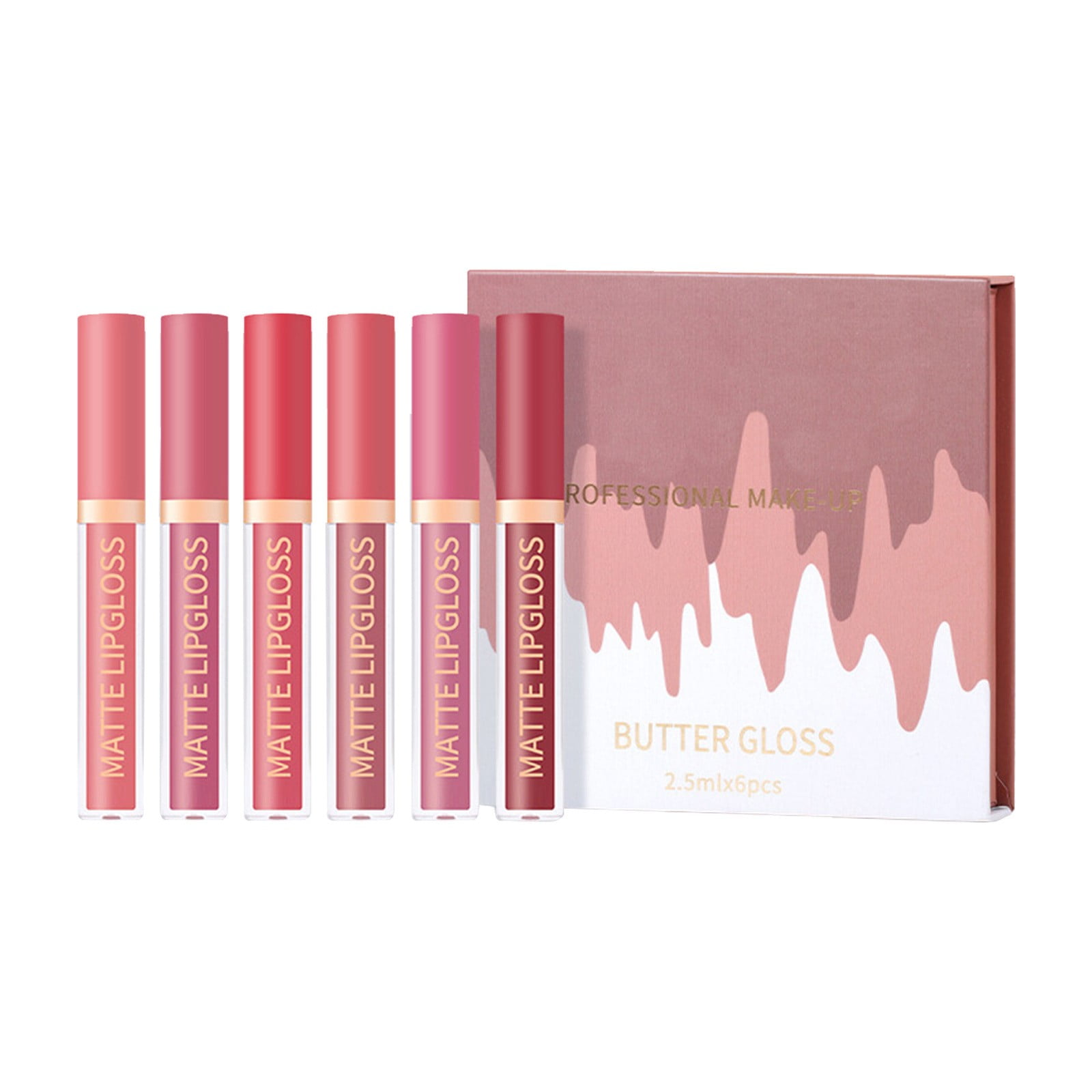 2DXuixsh Kissing Fruit Lip Gloss Roll on 6Pcs Lipstick Mattes Liquid ...