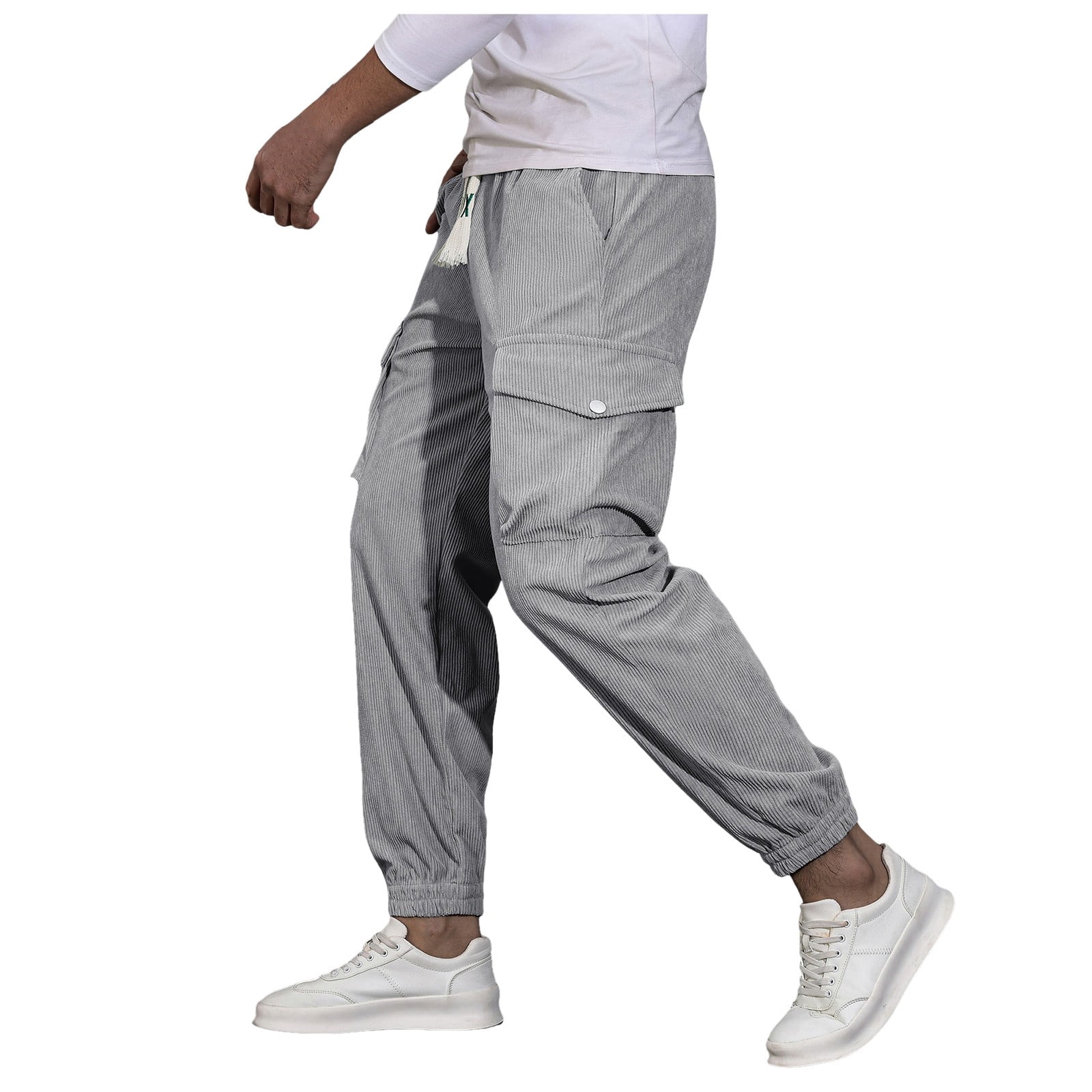 2DXuixsh Mens Pants Mens Workwear Pants Leg Loose Casual Pants Pockets ...