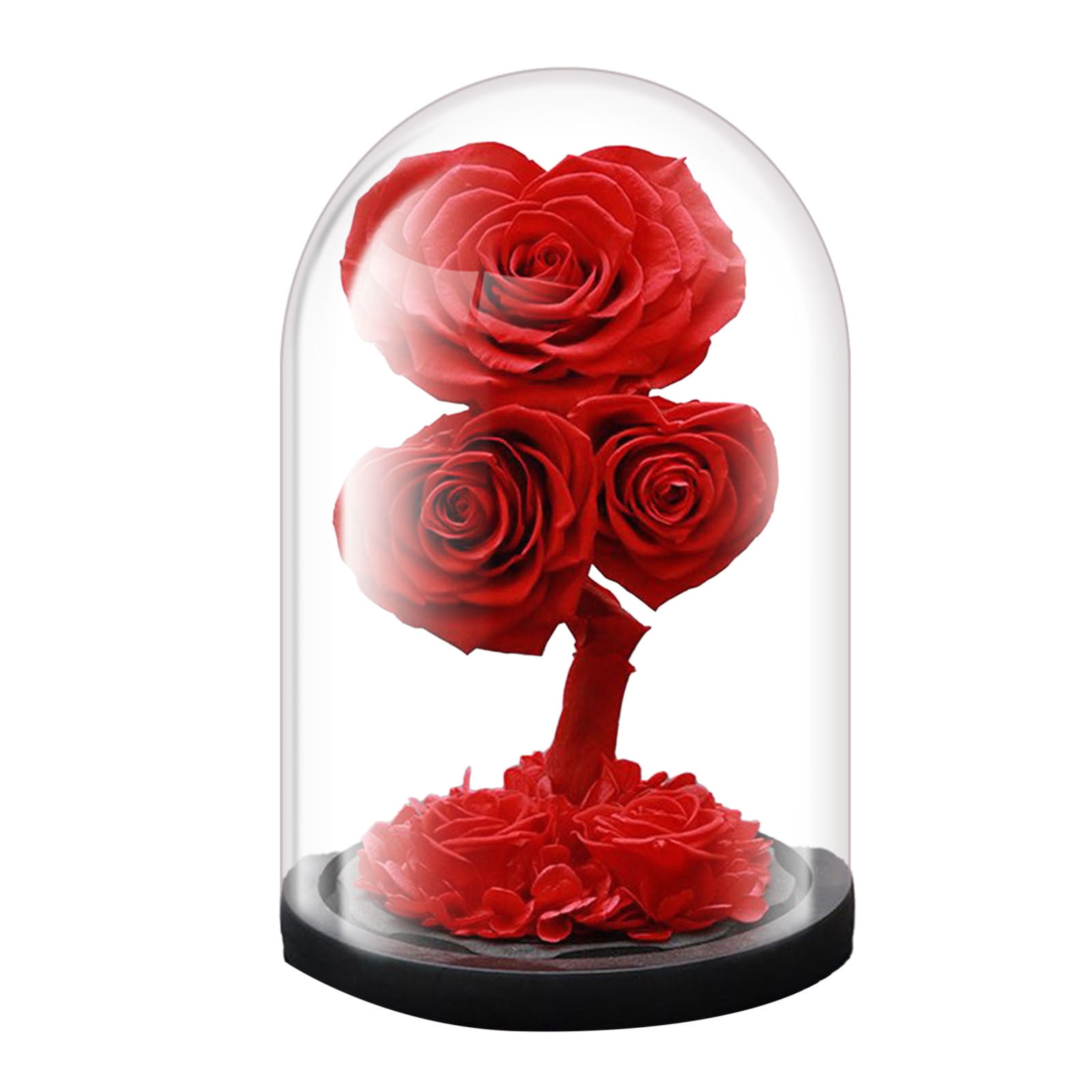 2DXuixsh Roses Flower Gifts Glass Cover Decoration Real Looking Roses ...