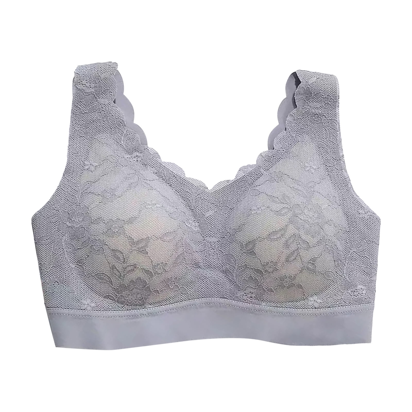 2DXuixsh Sports Bras for Women Full Coverage Bras Plus Size Lifting Lace Bra Soild Color ...