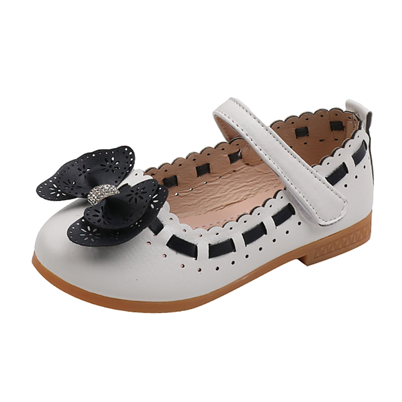 2DXuixsh Toddler Dress Shoes Girls Soft Close Toe Summer Sandals Flower Bow Princess Shoes ...