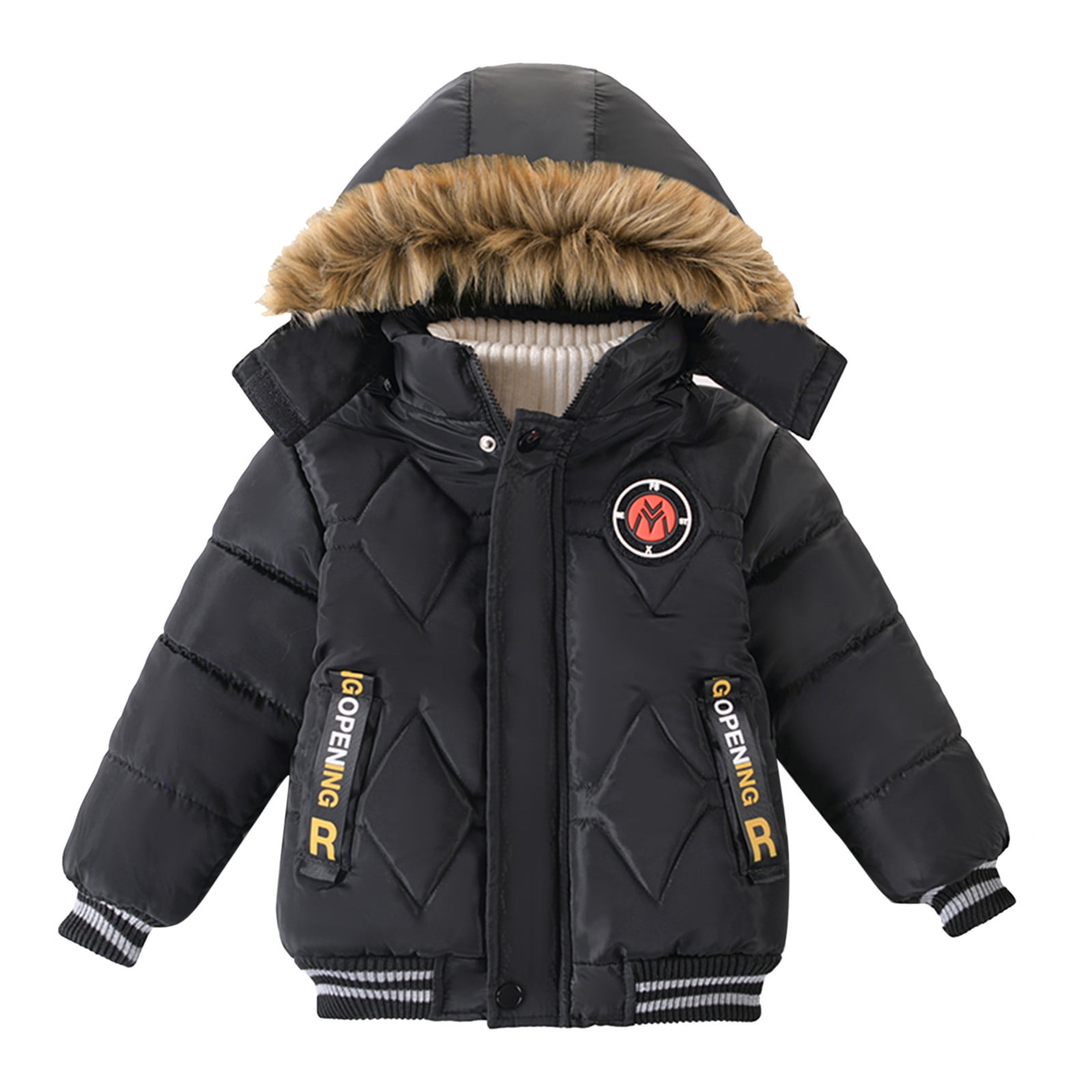 2DXuixsh Toddler Jackets Boys 5T Children Winter Boy Jacket Coat Hooded ...