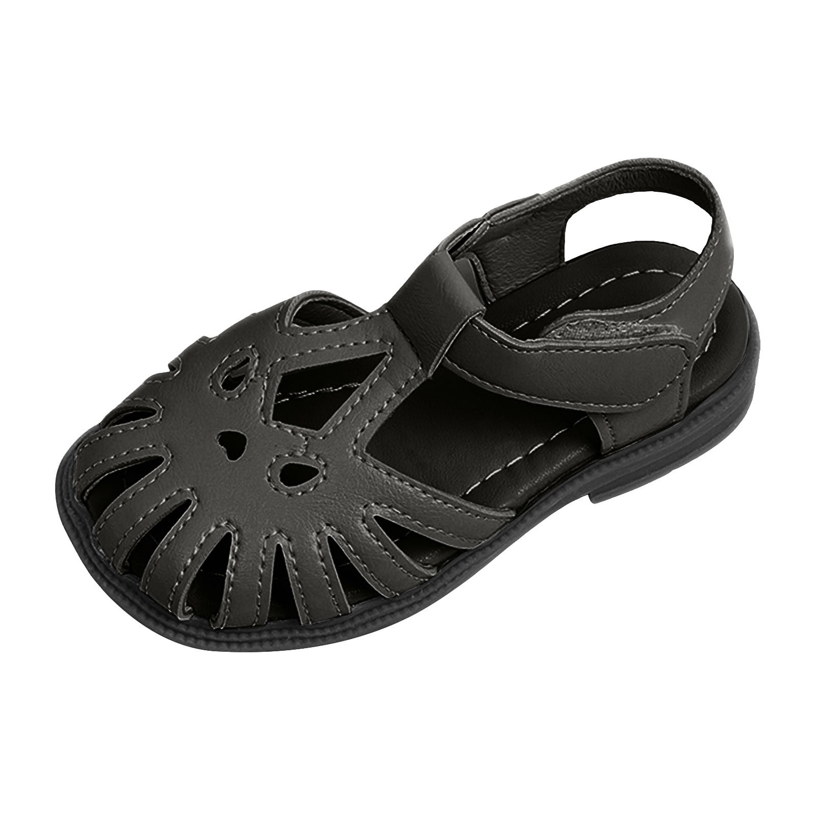 2DXuixsh Toddler Sandals Girls Pu Leather Soft Open Toe Summer Sandals ...