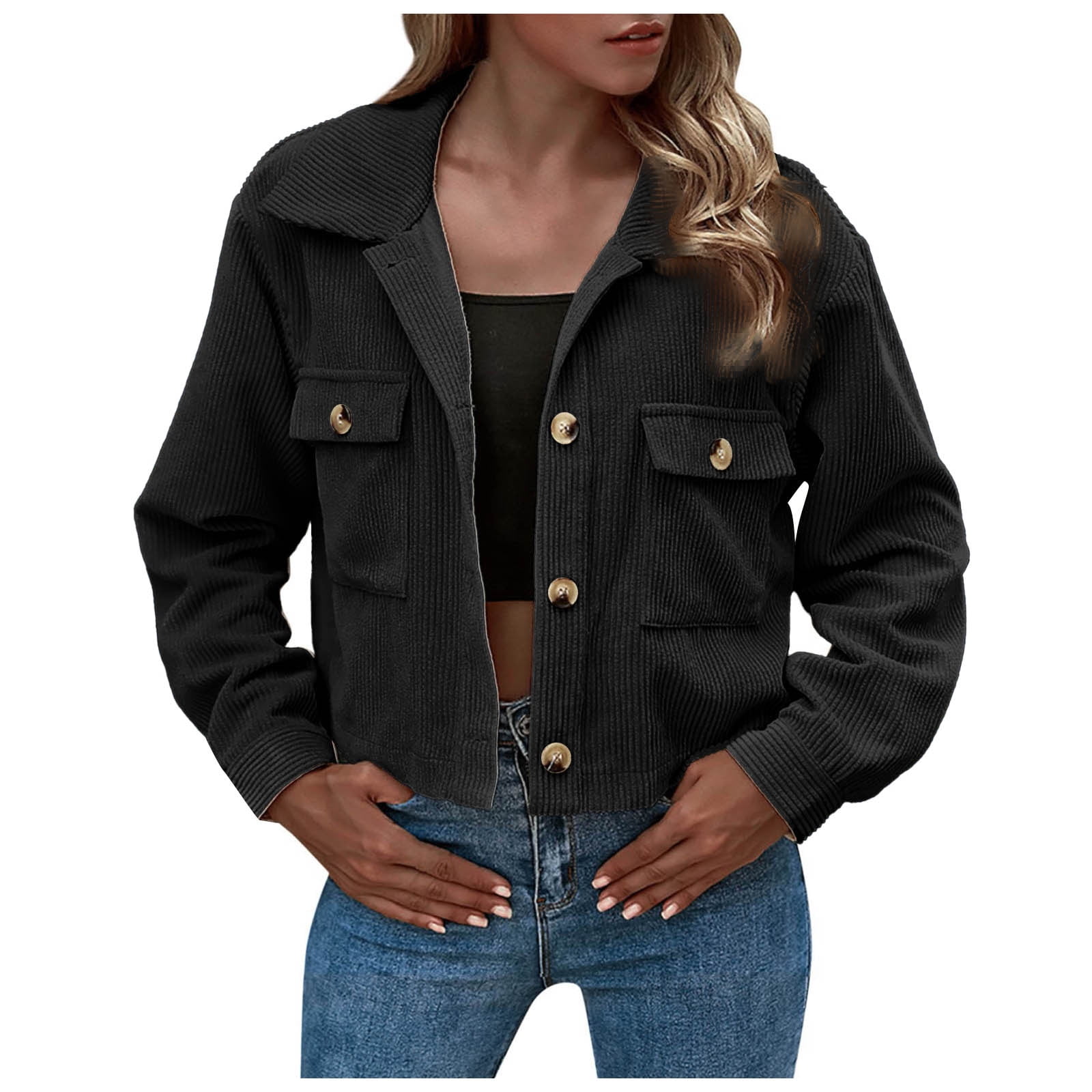 2DXuixsh Women Jacket Women Autumn Winter Fashion Cropped Jackets ...