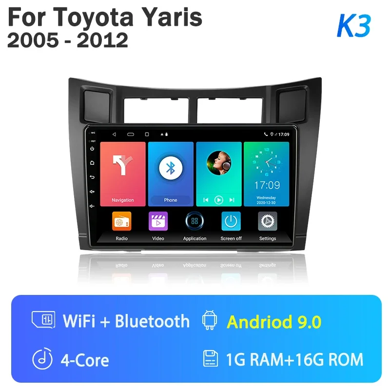 2Din Android 12 Car Radio for Toyota Yaris 2005-2012 Multimedia Player ...