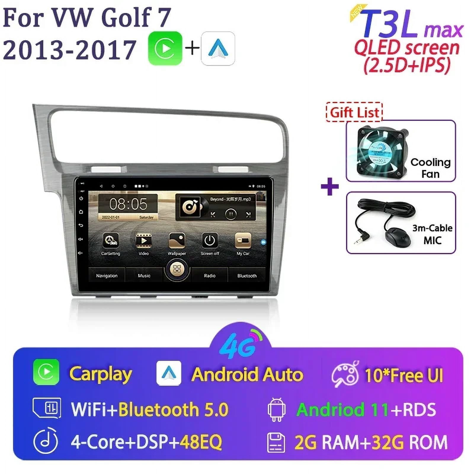 2Din Android 12 Car Radio for VW Volkswagen Golf 7 2013-2017 Multimedia ...