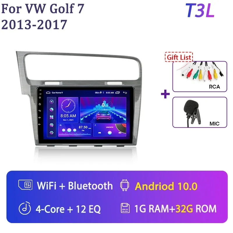 2Din Android 12 Car Radio for VW Volkswagen Golf 7 2013-2017 Multimedia Wireless Carplay Auto ...