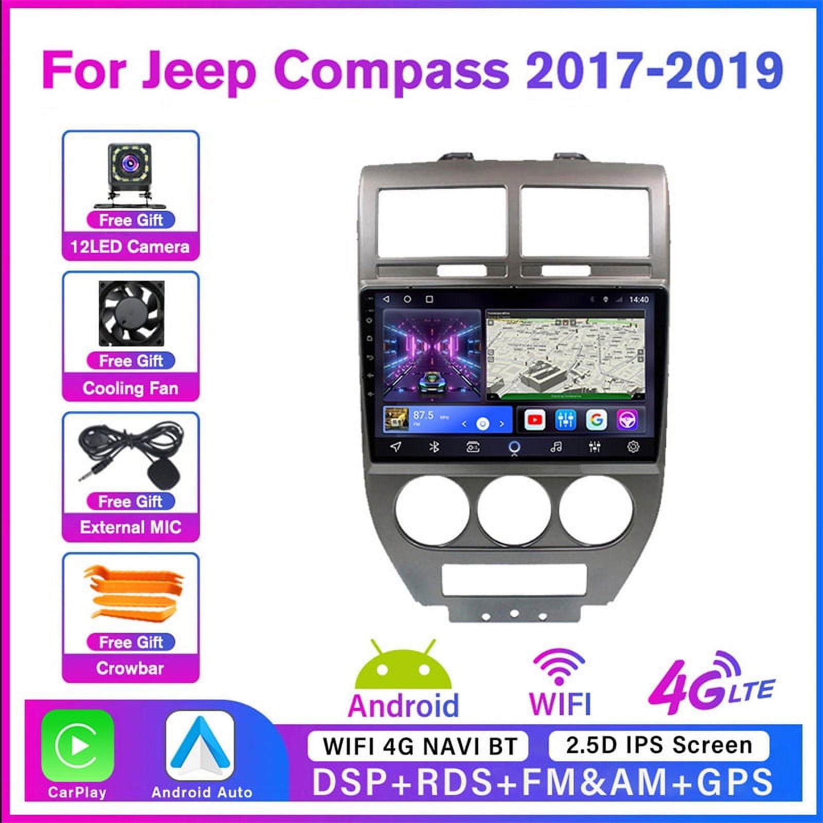 2Din Android10 Car Radio For Jeep Compass 2017-2019 Stereo Receiver GPS ...