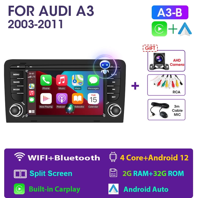 2Din Car Radio Multimedia Player For Audi A3 8P 2003 - 2011 Android 12 ...