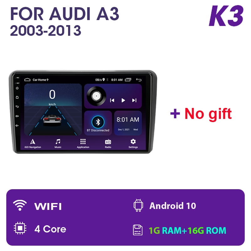 2Din Car Radio Multimedia Player For Audi A3 8P 2003 - 2013 Android 12 GPS Navigation Stereo ...