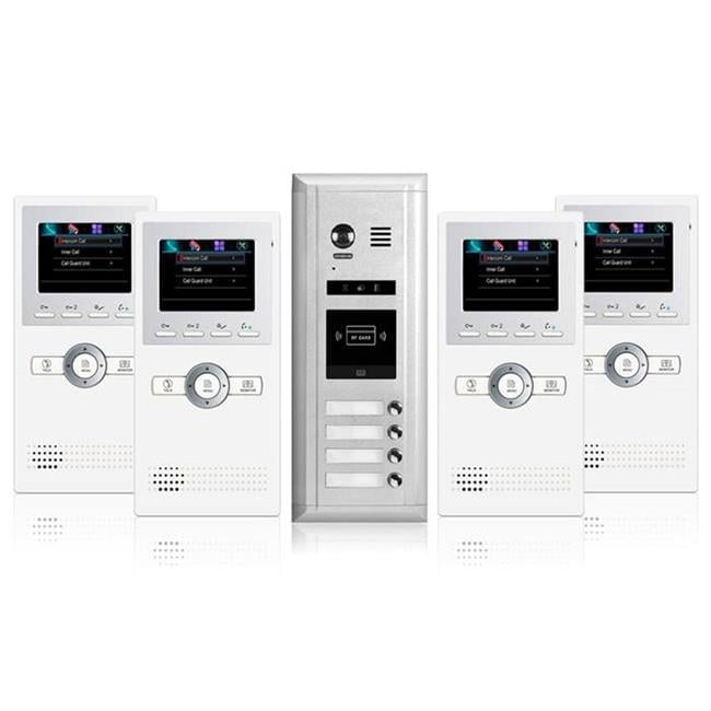 Video Intercom Entry System DK1641 4 Apartment Audio/Video Kit (4 ...