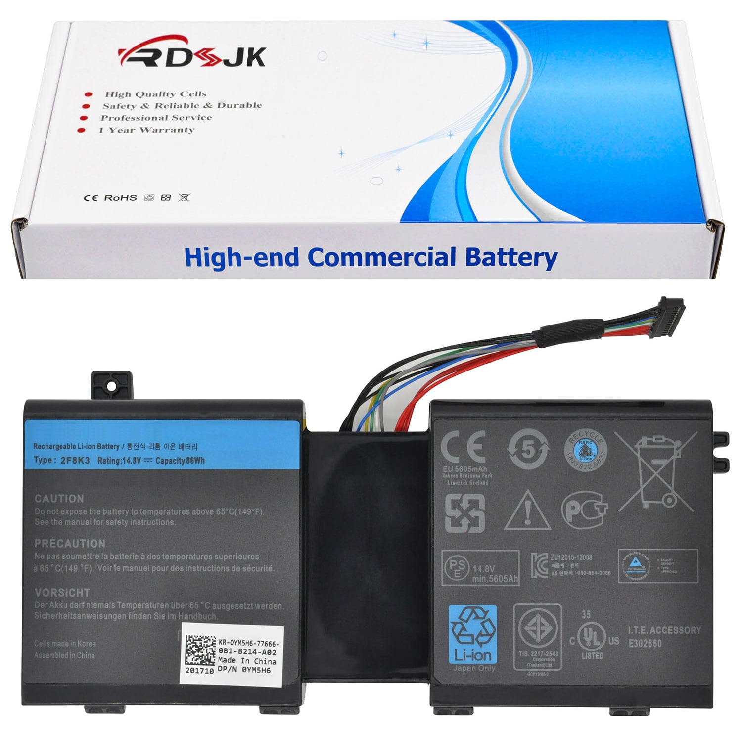 2F8K3 Battery Replacement for Dell Alienware 17 R1 17X M17X-R5 ...