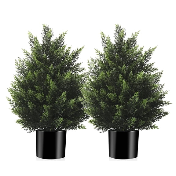 5FT Artificial Cedar Topiary Trees Set of 2 \u2013 Realistic Faux Cedar ...