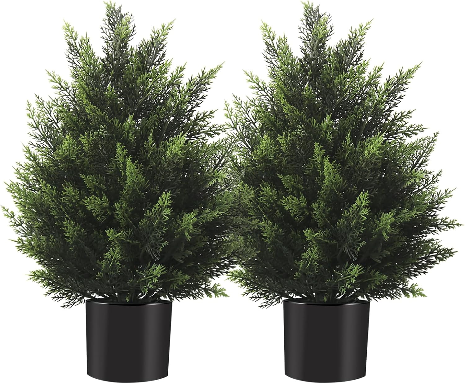 2FT Artificial Cedar Topiary Tree Lifelike Faux Cedar Pines Christmas ...