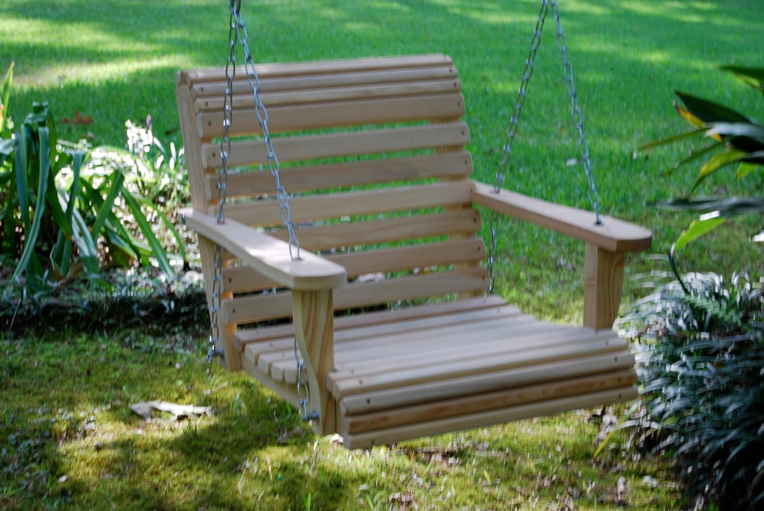 2FT Cypress Roll Porch Swing Made in USA with Hanging Hardware and Cup ...