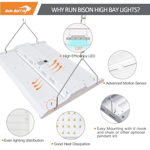 2FT LED Linear High Bay Shop Light with Motion Sensor, 210W High Bay ...