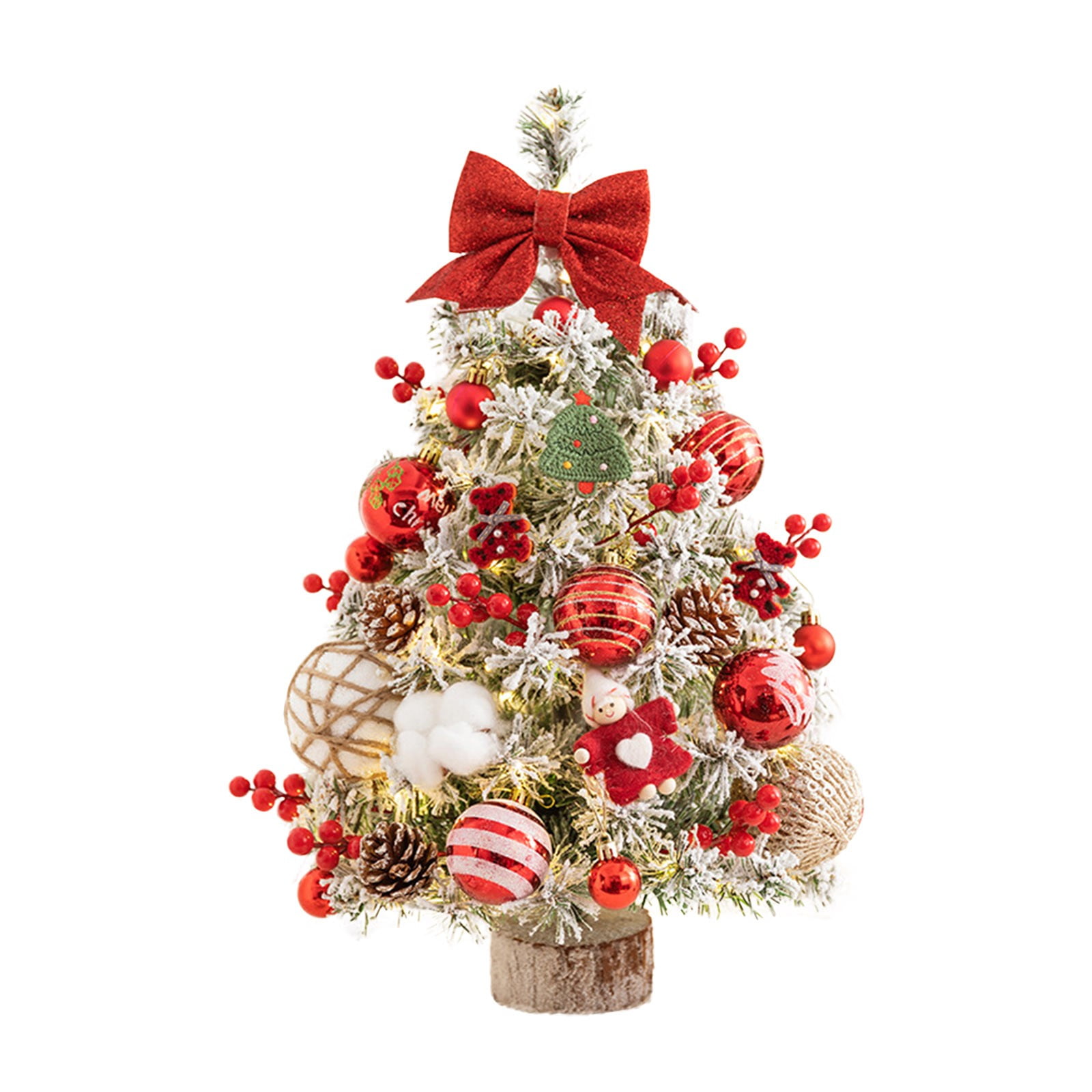 2FT Mini Tabletop Christmas Tree with Timer Lights, Artificial ...