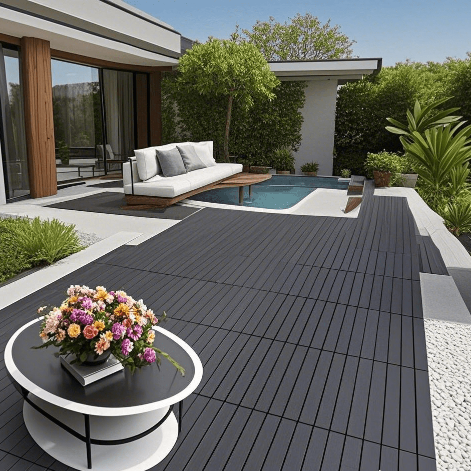 2FT Patio Deck Tiles, DIY Module Interlocking Decking Tiles Floor Tile ...