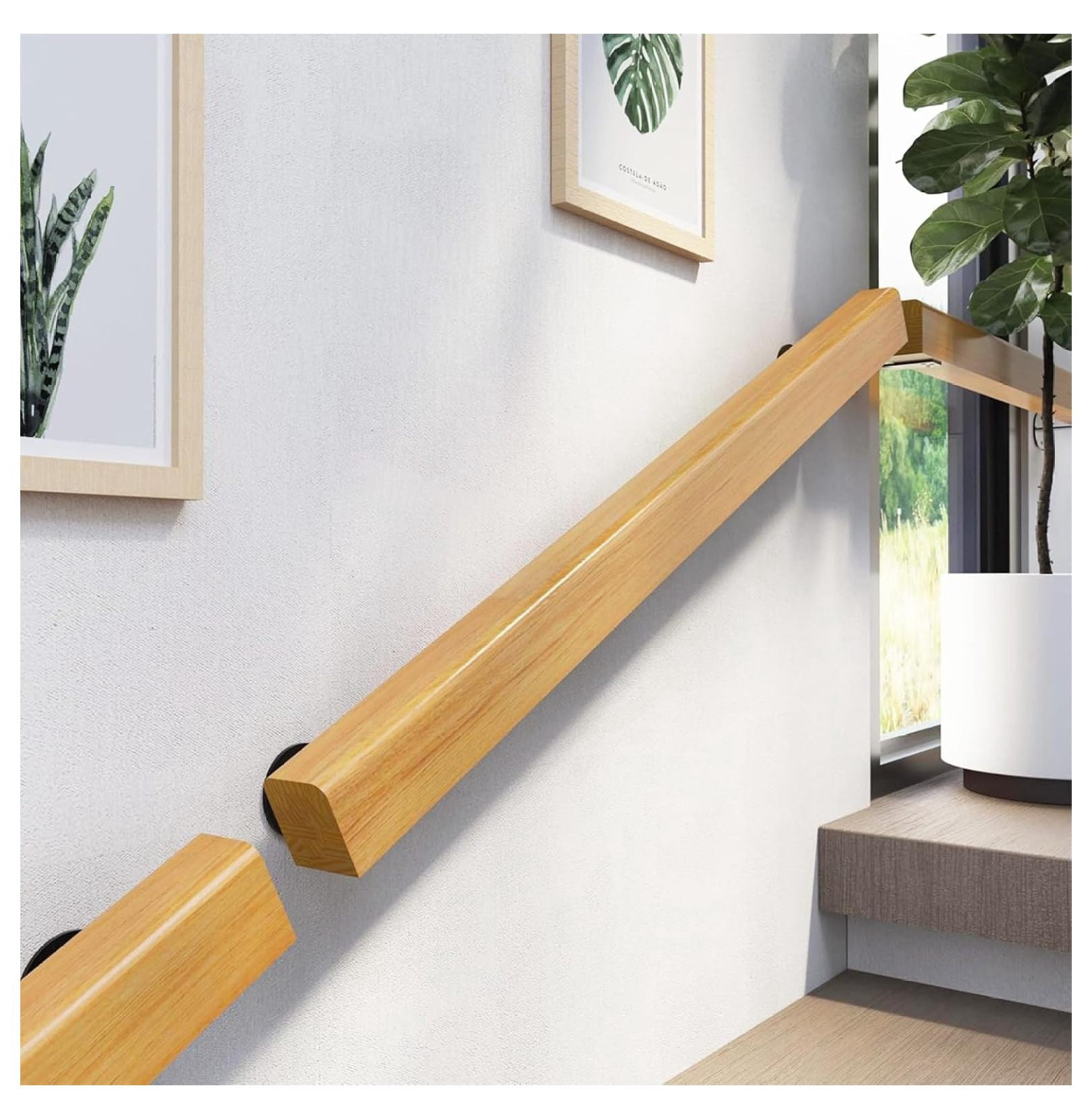 2FT Premium Solid Wood Handrails for Indoor Stairs, Handling Over 500 ...